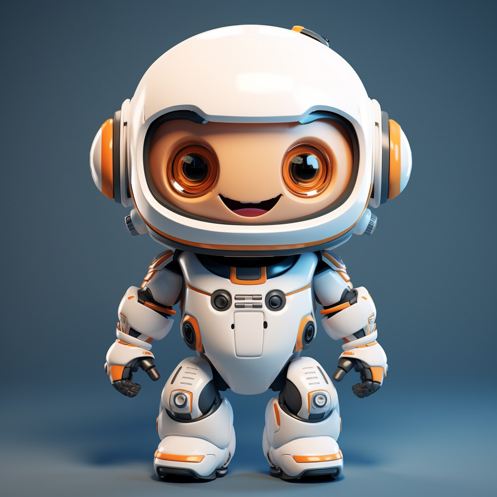 cute chubby little robot makes its own expressions-又笨又聪明的一颗豆的Midjourney ...