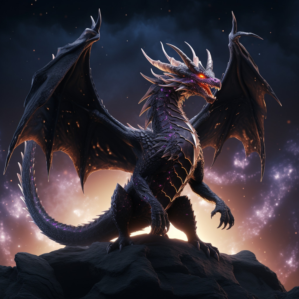 星空，暗紫色，龙将军，龙翼，人型 ， C4D渲染-豆友rdo8的Midjourney作品-豆绘AI - 专业且免费的在线AI绘图设计平台，轻松 ...