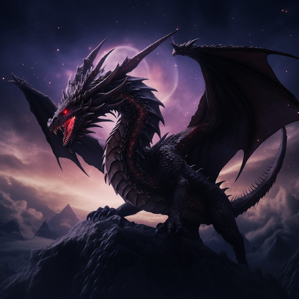 星空，暗紫色，龙将军，龙翼，星球 ，C4D渲染，-豆友rdo8的文本出图-自由创作作品