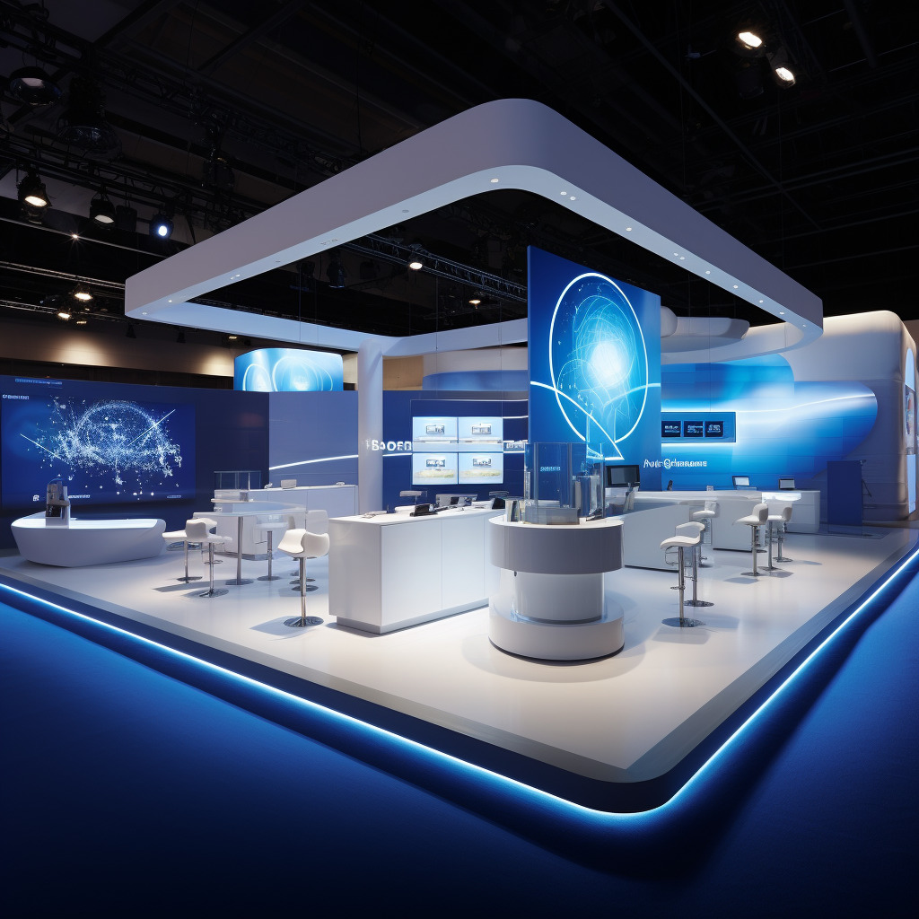 A 135 square meter exhibition booth for a technolo-豆友ePGo的文本出图 ...