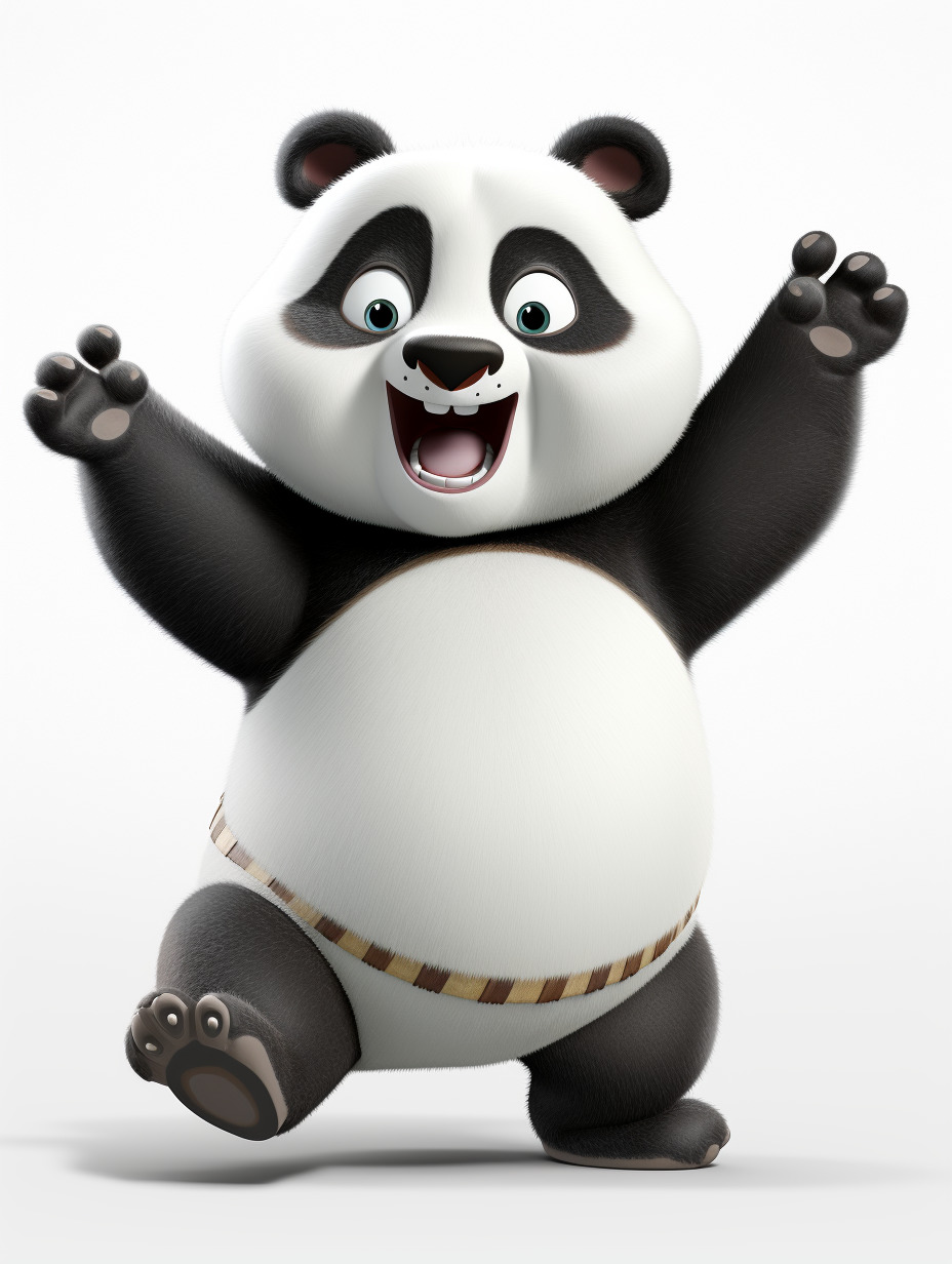 表情包白底图，ute panda emoticon, full body, 16 emoticons-豆友dsHw的文本出图-自由创作作品