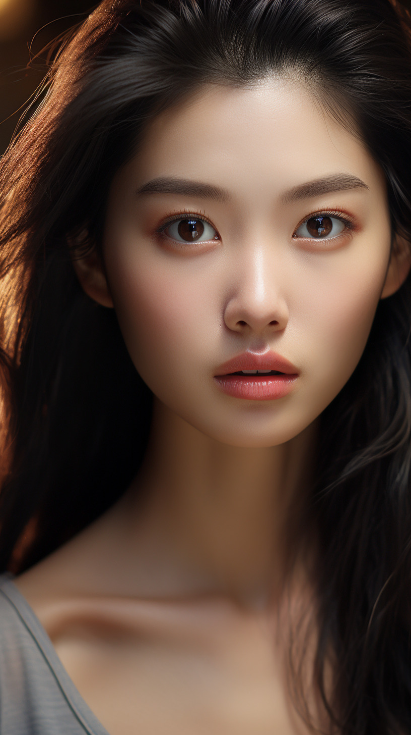Super closeup , Super model face, Chinese beauty,n-豆豆飞185的文本出图-自由创作作品