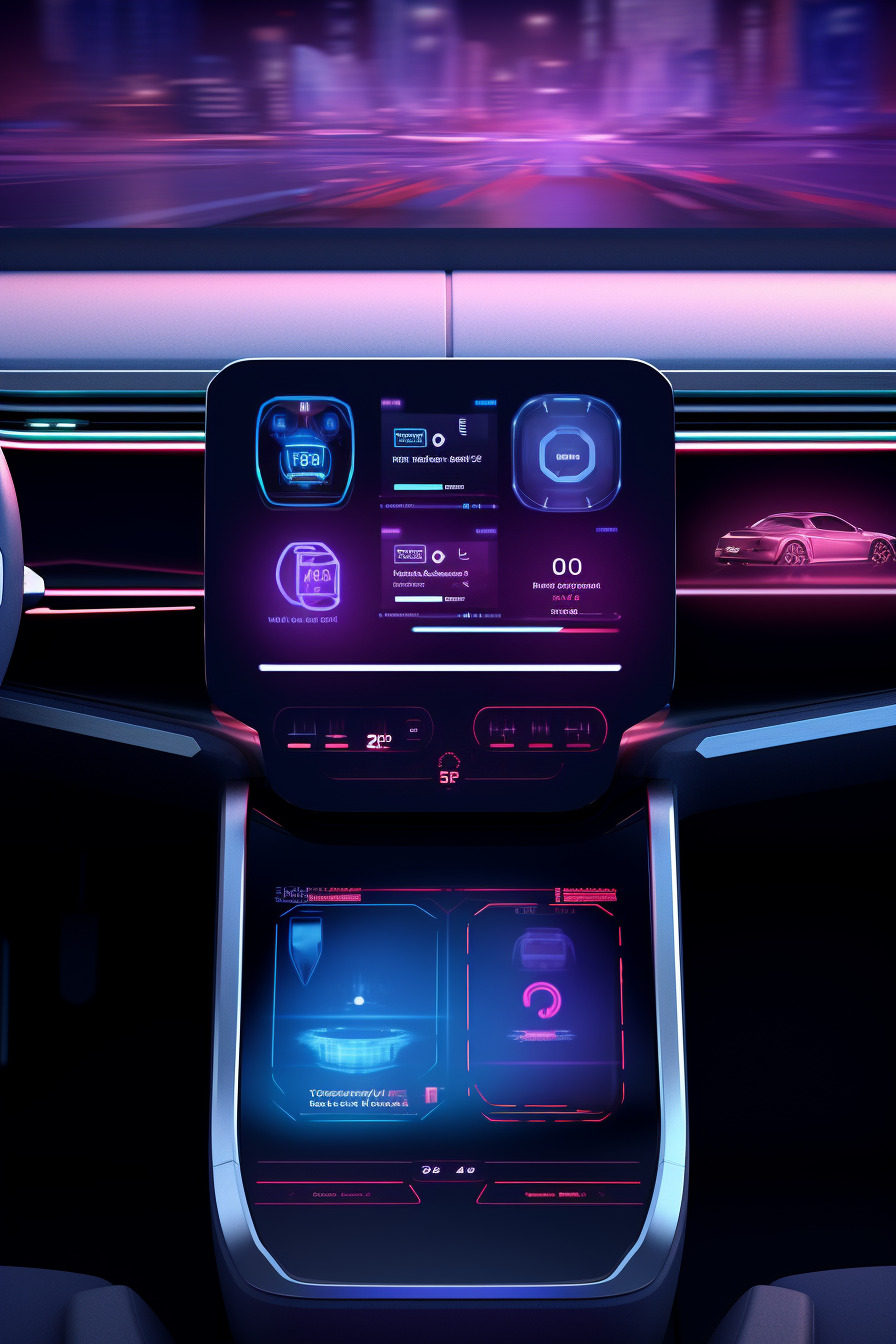 HMI screens, ion electric car interface, in the st-豆友dsHw的Midjourney作品 ...