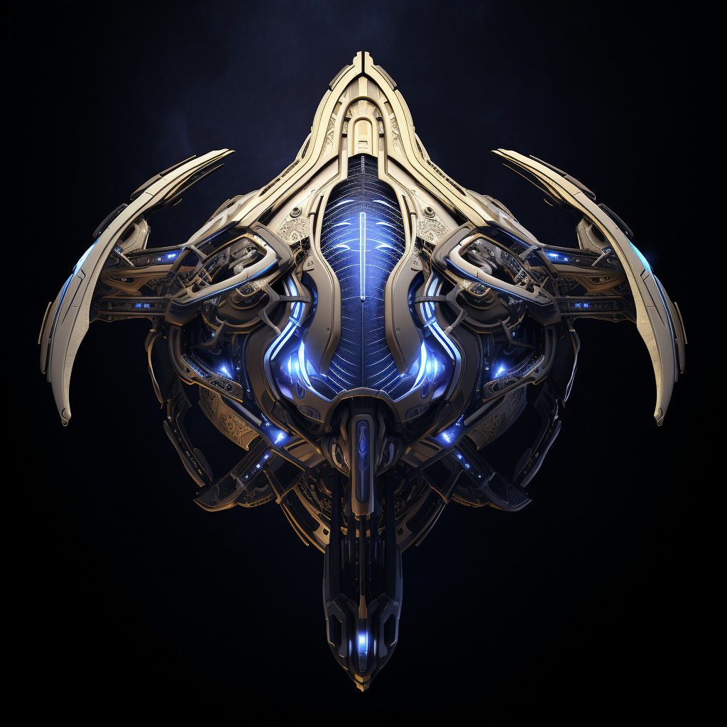 protoss的母舰在太空俯视地球-豆友J6rw的文本出图-自由创作作品