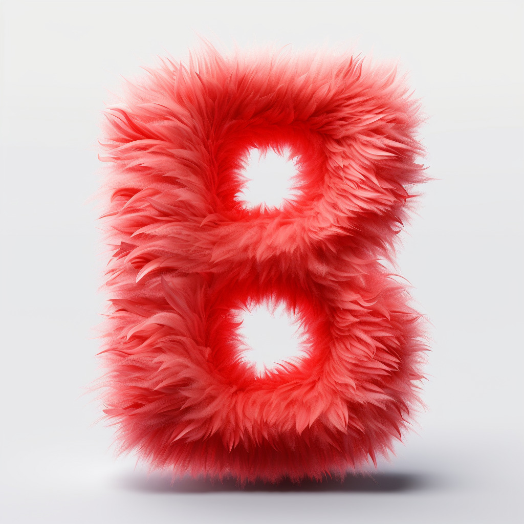 The letter 8 typography made out of fluffy-豆友dsHw的文本出图-自由创作作品
