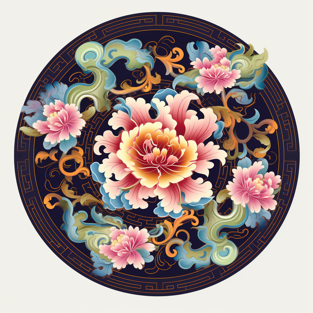 中国风,纹样,祥云,花,连续纹理，龙-豆友zVSg的文本出图-自由创作作品