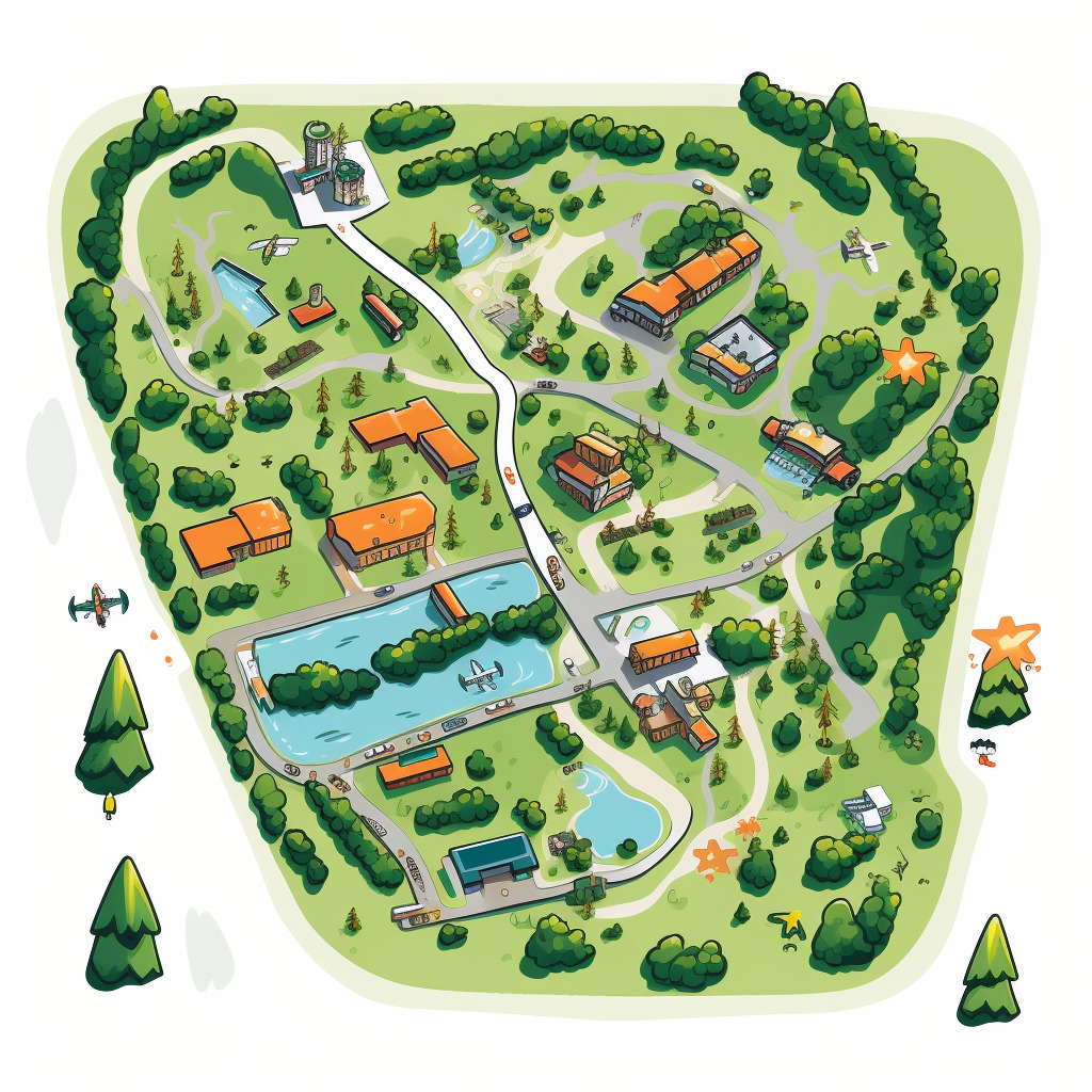 手绘地图 平面 公园 标注面积 -豆友fvHk的文本出图-自由创作作品