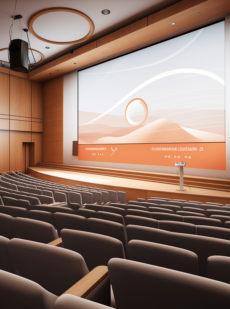 会议厅 座位 大屏幕 -豆友MsEg的文本出图-自由创作作品