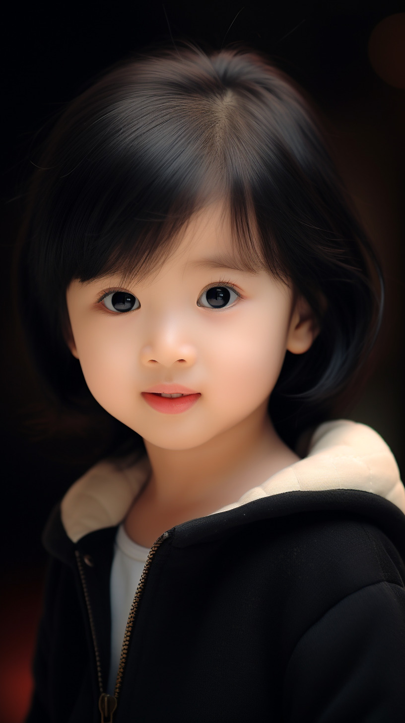一个3岁的可爱小女孩，非常可爱，中国人，黑色短发，活泼，微笑-monts的Midjourney作品-豆绘AI - 专业且免费的在线AI绘图设计 ...