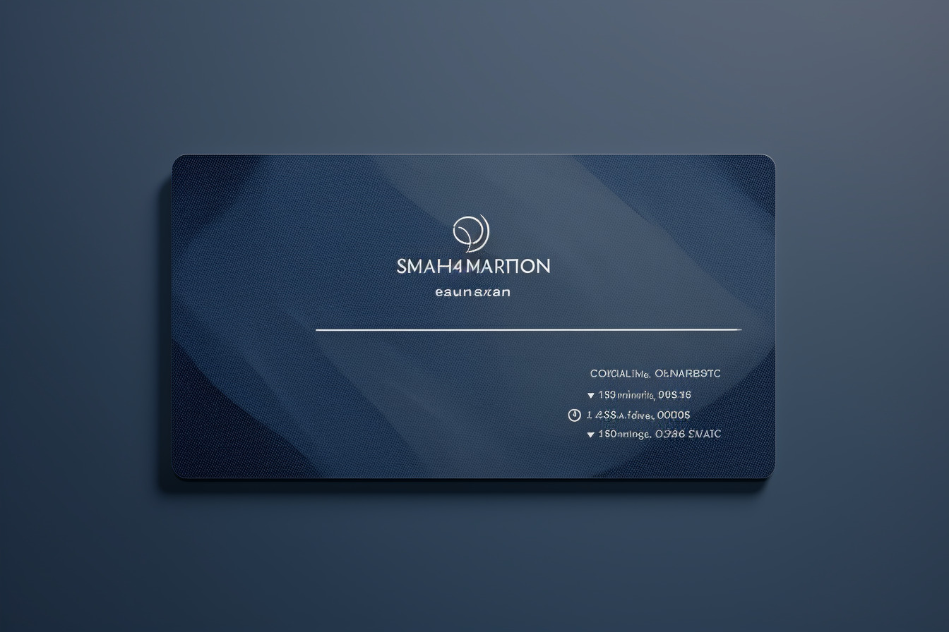 名片设计，姓名，电话号码，蓝色背景，简单的细节-豆友Vcdg的文本出图-Midjourney模型作品