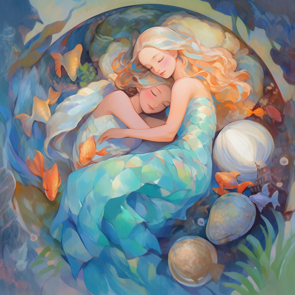 Under the sea, there are mermaids sleeping in seas-豆友5vxk的Midjourney模型作品