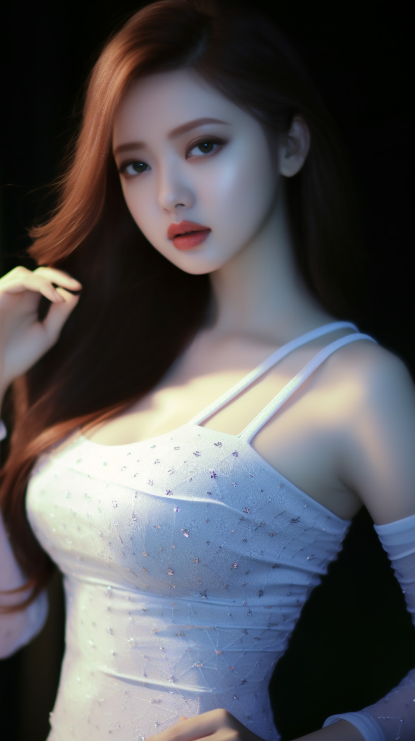 穿紧身小T恤(细致刻画衣服)，冷白皮，(细致刻画脸红)，1080p，太阳，软萌，顺滑发丝，凌乱美，灯-豆友eOwo的文本出图 ...