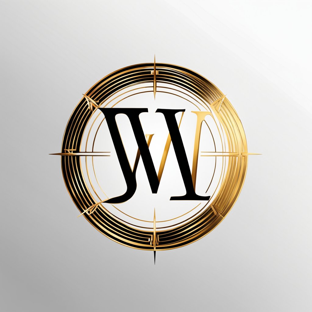 帮我画一个字母组合设计：使用大写字母“J”和“W”进行组合，保持简洁、大气的风格，可以选择金色或银色-豆友00i4的文本出图-自定义创作作品