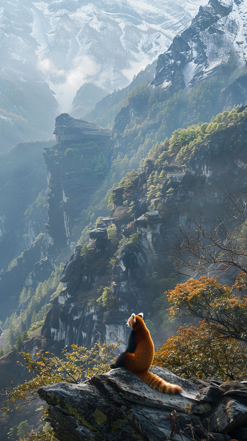 National Geographic photography of a Red Panda in -Erni的文本出图-Midjourney模型作品