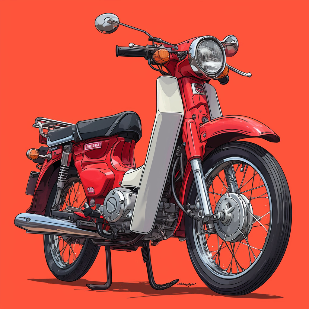 Honda's classic Hunter Cub CT125, black and light-Erni的文本出图-Midjourney模型作品
