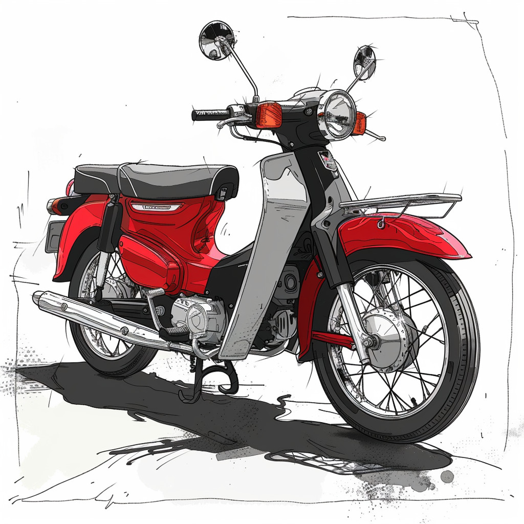 Honda's classic Hunter Cub CT125, black and light-Erni的文本出图-Midjourney模型作品