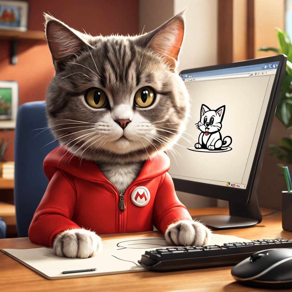 Draw a picture of a cat anthropomorphic image talk-豆友OMoQ的文本出图-自定义创作作品