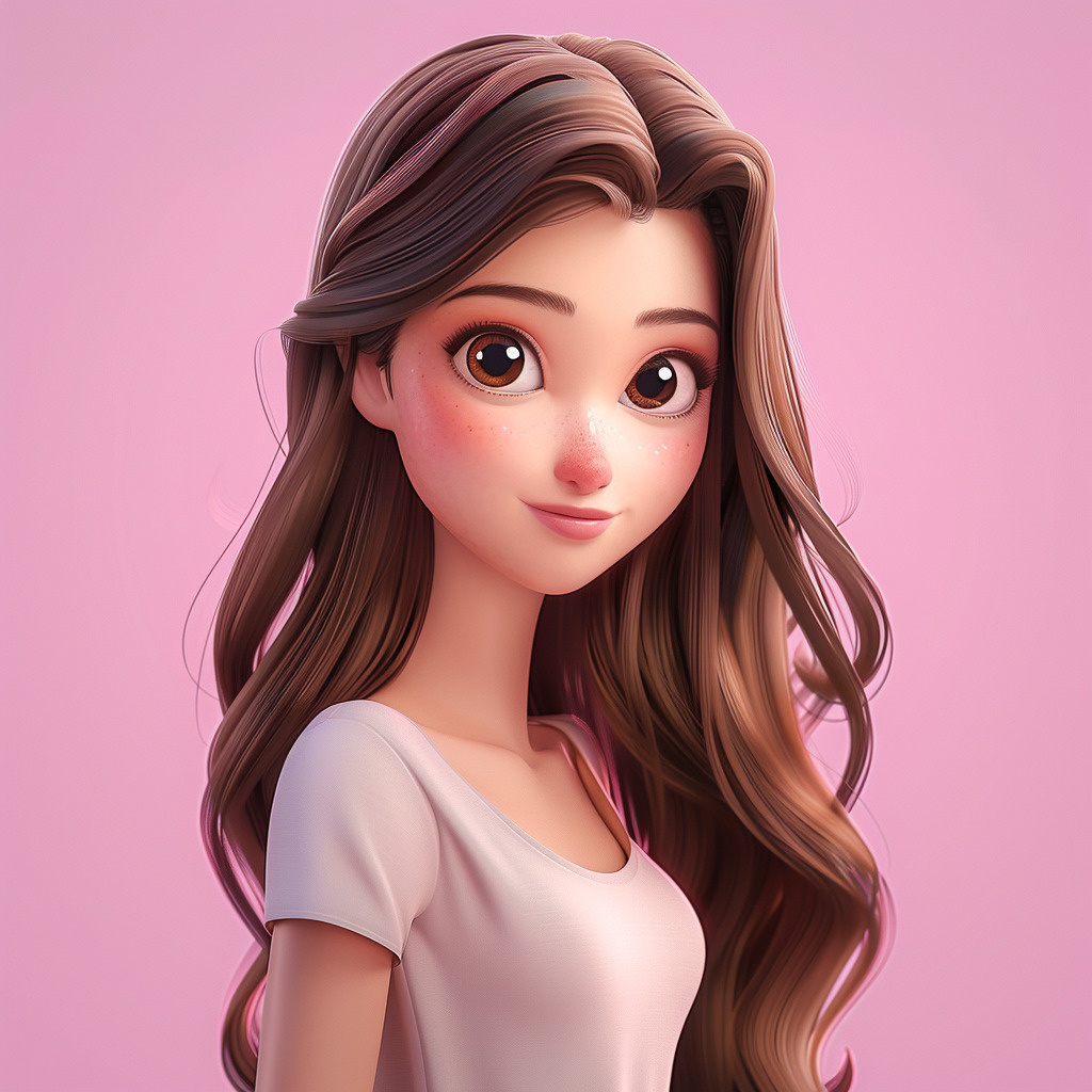 A pretty lady in an animated female cartoon with b-Erni的文本出图-Midjourney模型作品