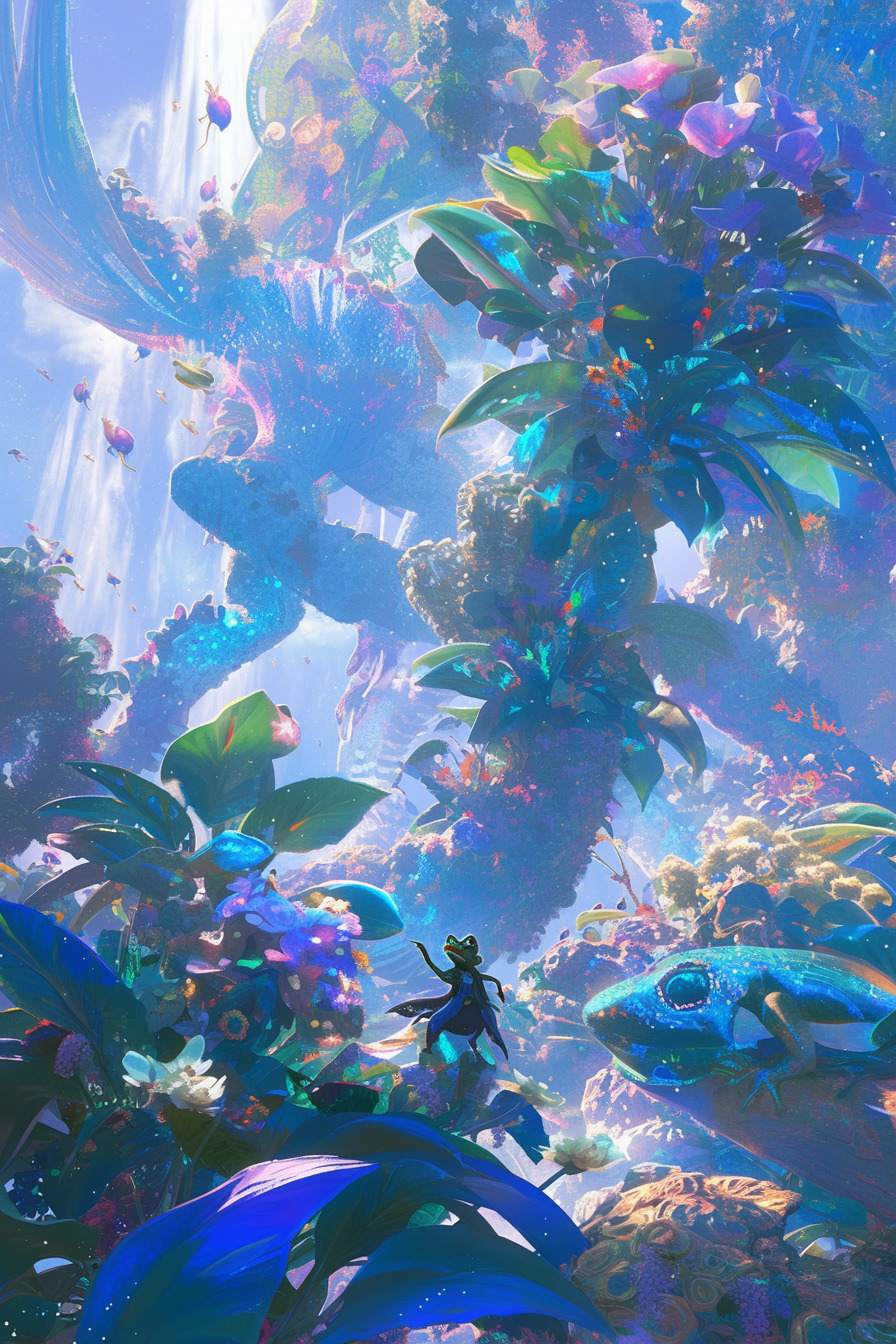 illustrious, frog, Amidst a dreamscape of colors, -豆友49T0的文本出图 ...