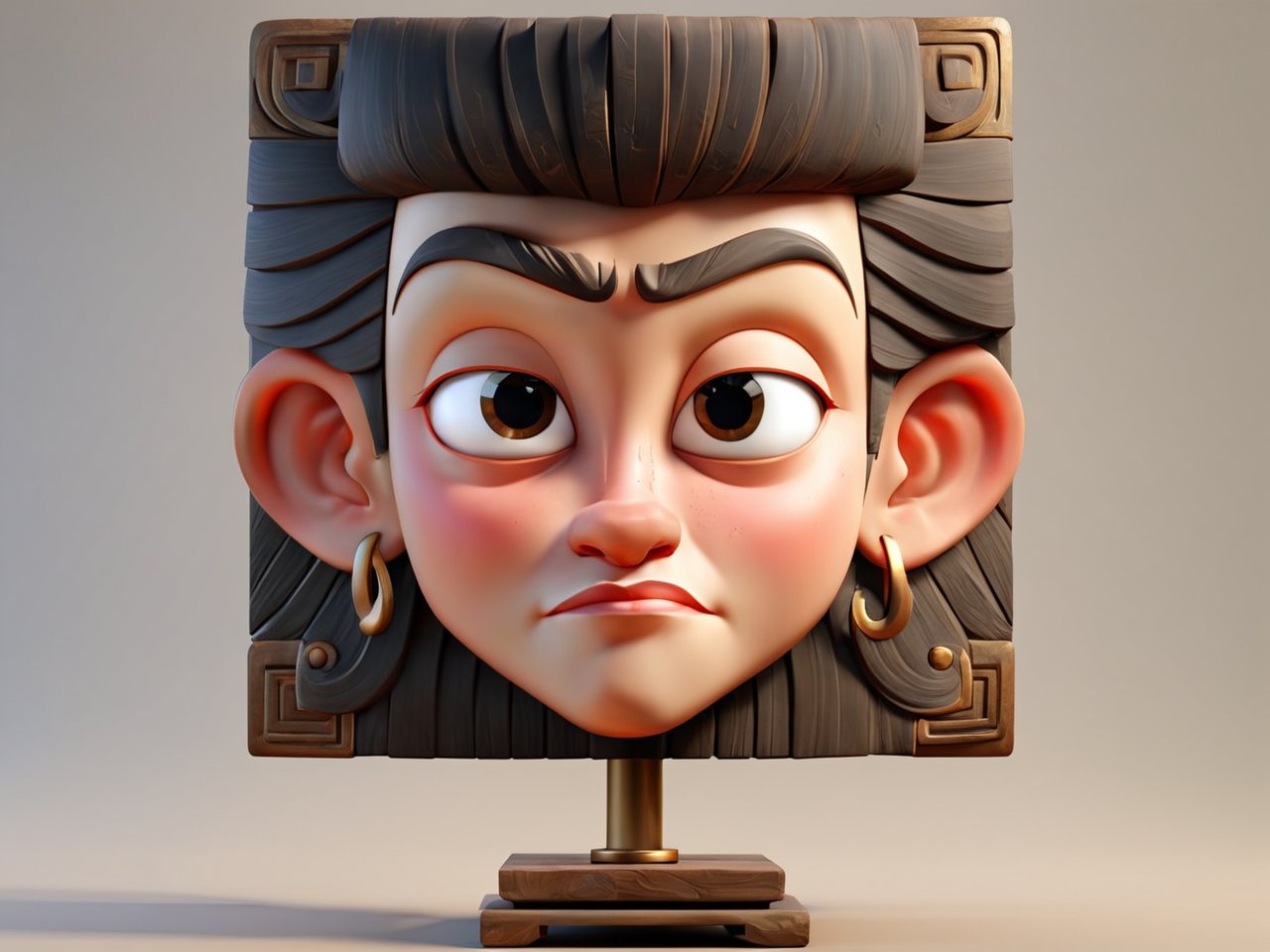 人面纹方鼎，文物IP形象设计-豆友Kqks的文本出图-自定义创作作品