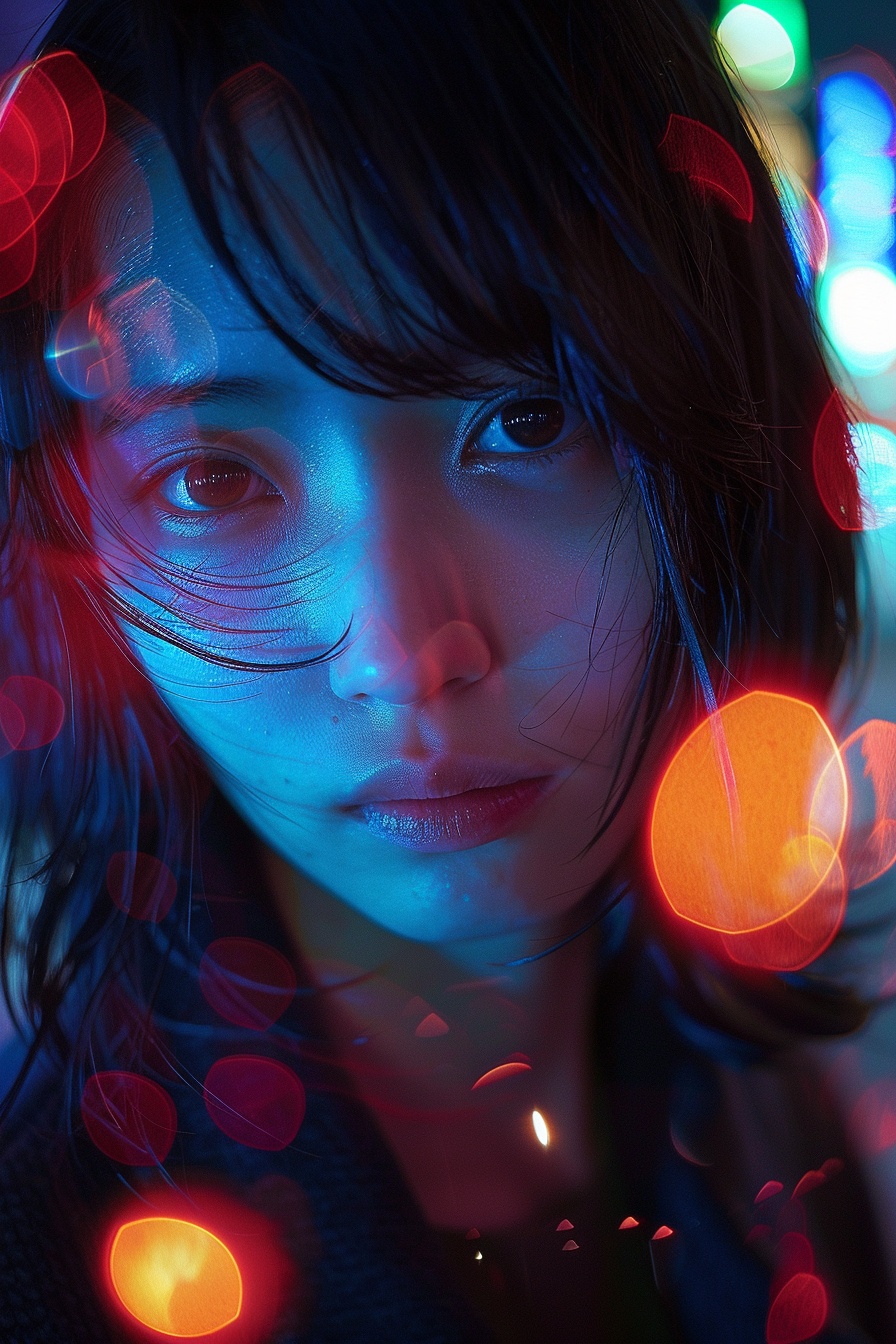 photograph of a Shinjuku girl, Kirlian Effect -Erni的文本出图-Midjourney模型作品