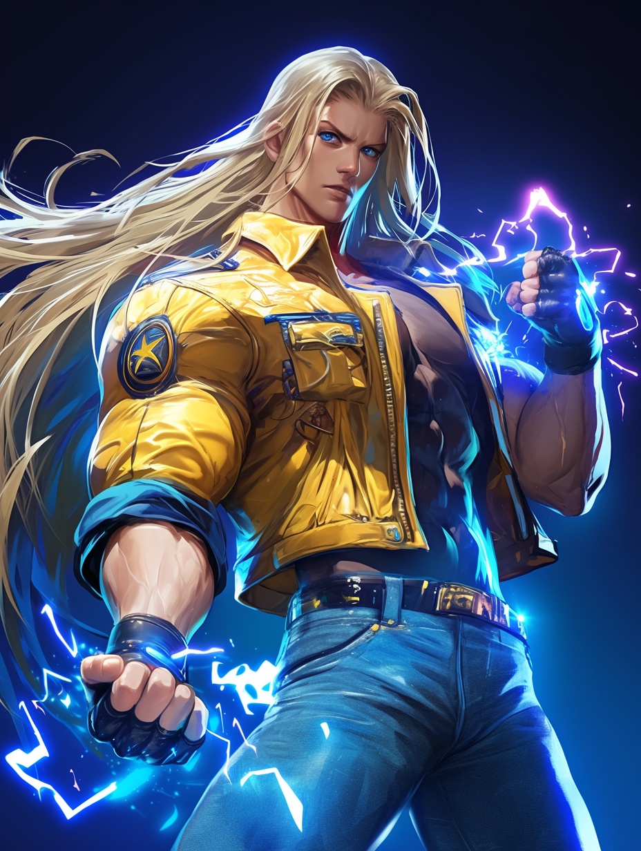 Benimaru Nikaido，日本SNK格斗游戏(The king of fighters'97-青崖白鹿的Midjourney作品-豆绘 ...