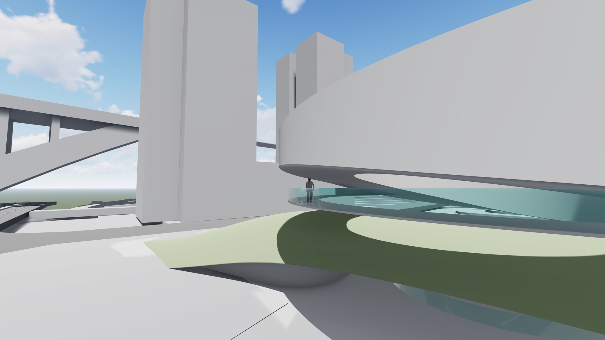 博物馆， 玻璃幕墙建筑， 马岩松-豆友ZuLk的建筑室内-3D软件场景截图作品